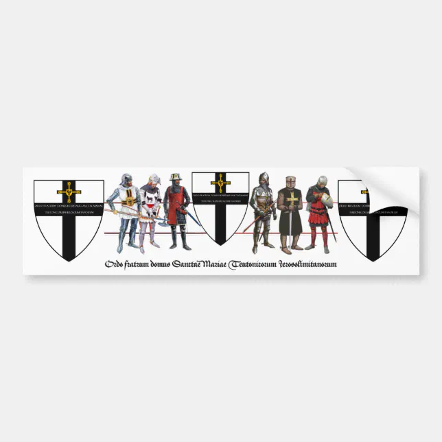 Deutscher Orden Ritter mit Wappen Bumper Sticker | Zazzle