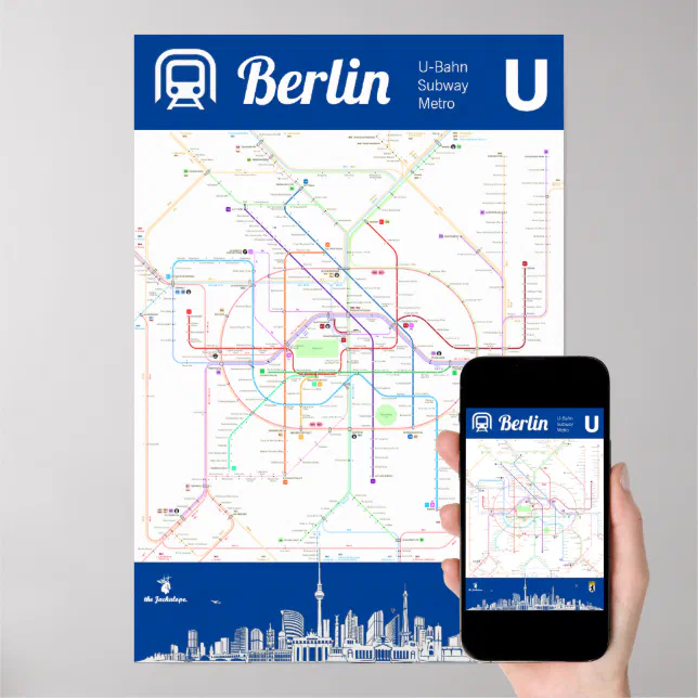 " Deutschland: BERLIN U-Bahn Metro MAP ... Poster | Zazzle