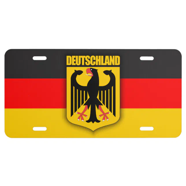 Deutschland Flag & Coat of Arms License Plate | Zazzle