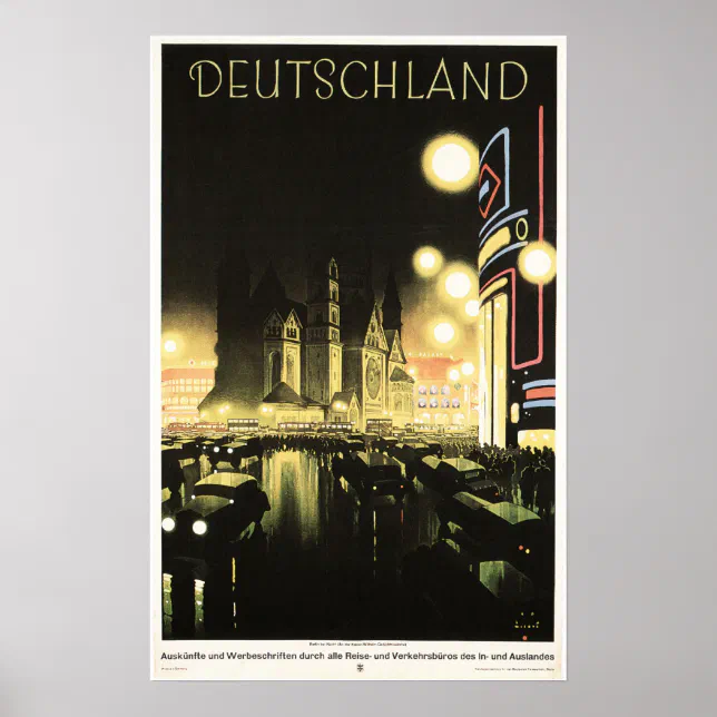 DEUTSCHLAND GERMANY Vintage European Travel Poster | Zazzle