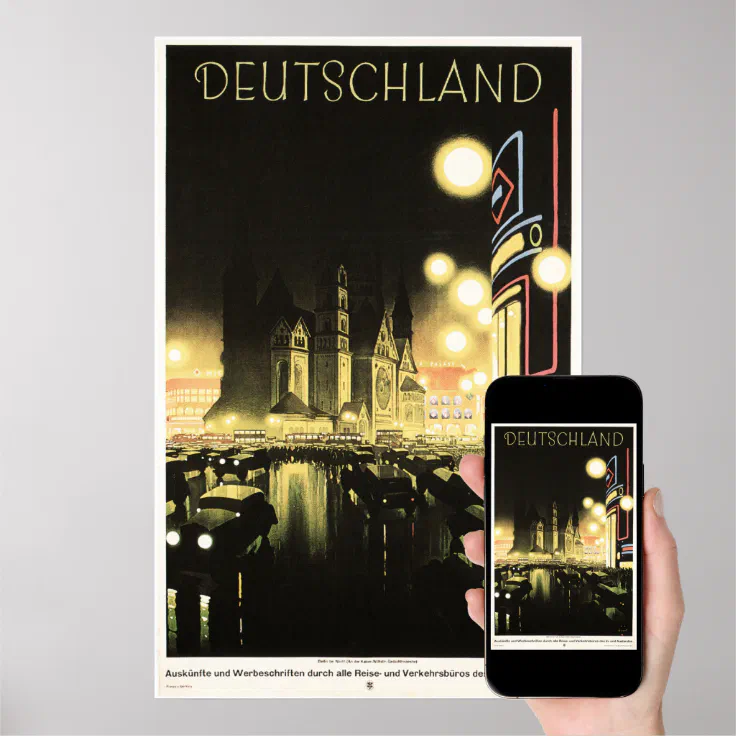 DEUTSCHLAND GERMANY Vintage European Travel Poster | Zazzle