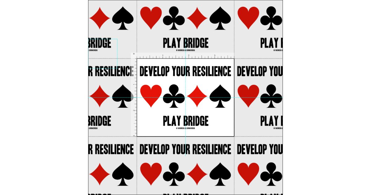 Develop Your Resilience Play Bridge Card Suits Fabric | Zazzle