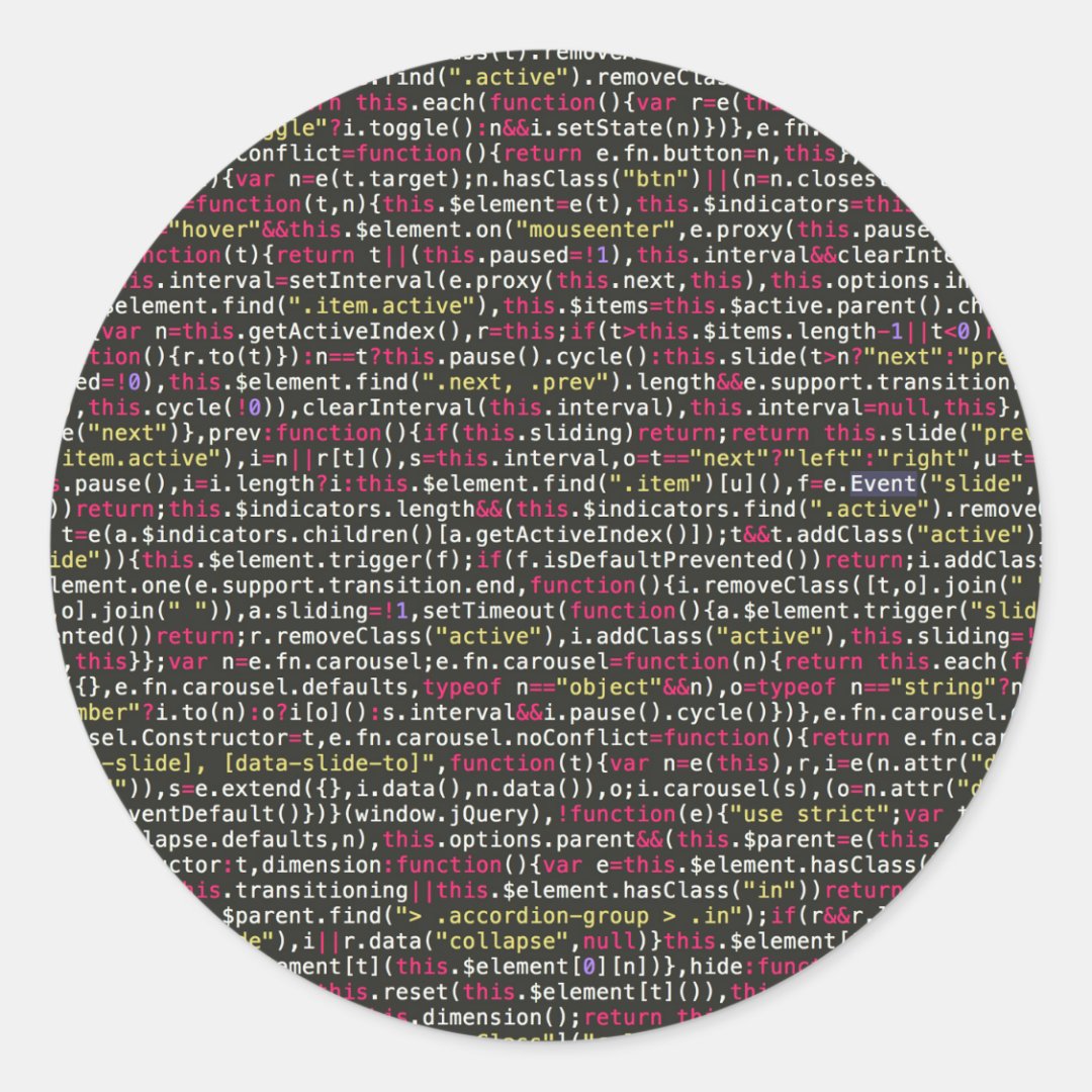 Developer's Terminal Pattern Classic Round Sticker | Zazzle