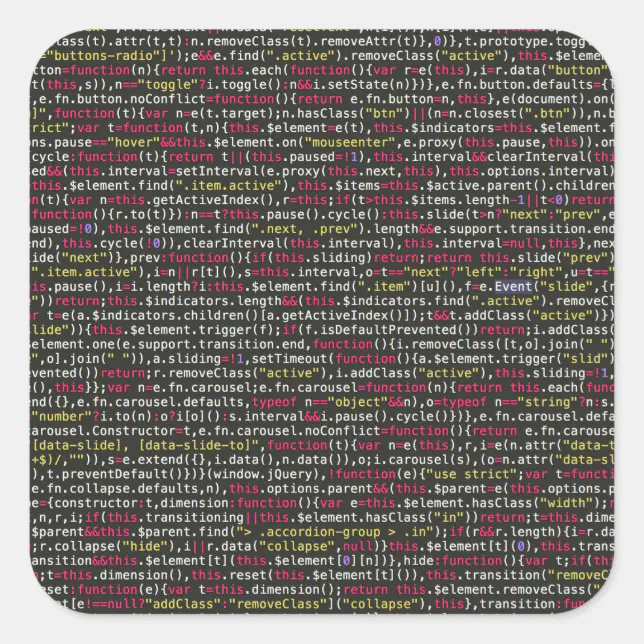 Developer's Terminal Pattern Square Sticker | Zazzle