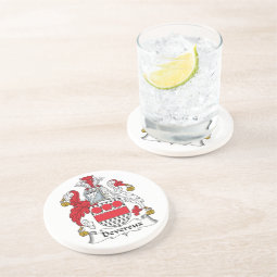 Devereux Family Crest Sandstone Coaster | Zazzle