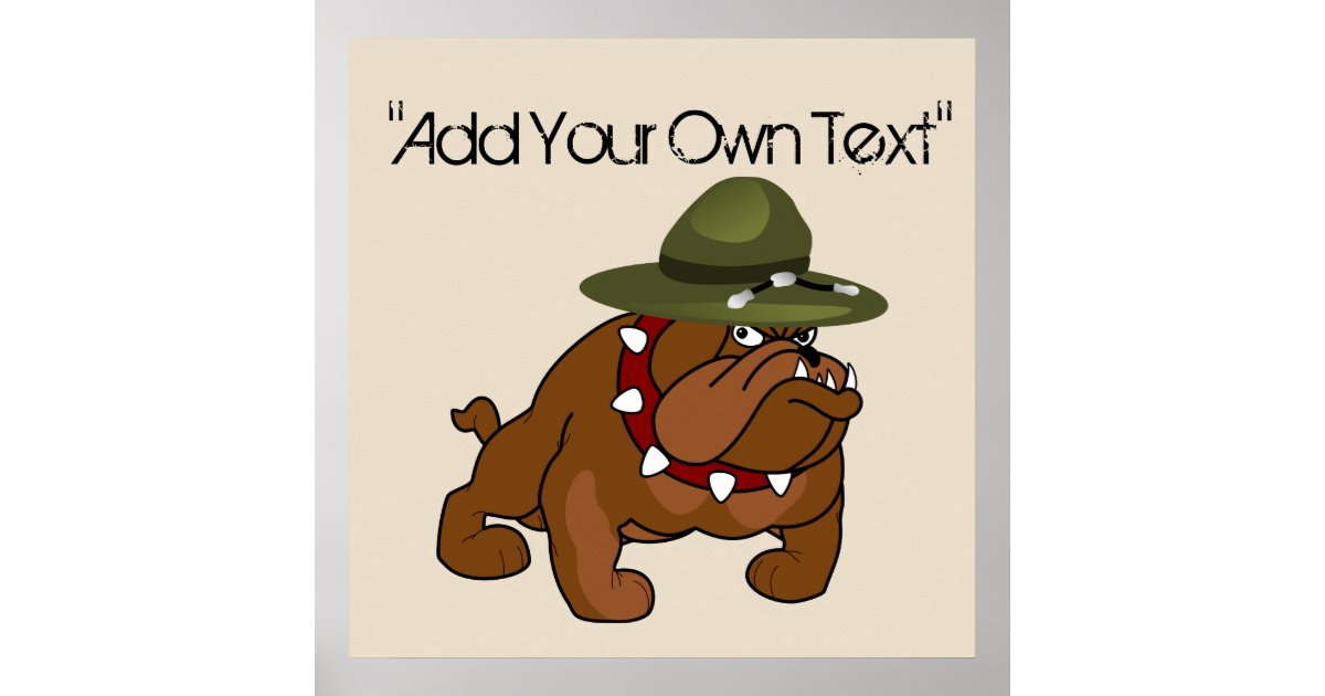 Devil Bull Dog Full Body (Add Your Own Text) Poster | Zazzle