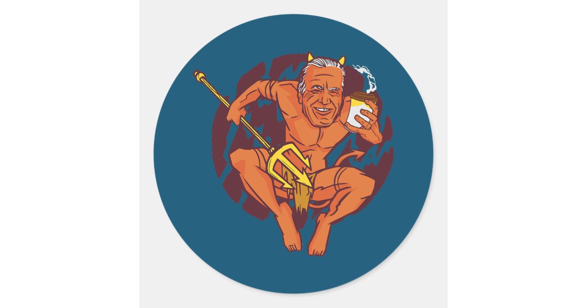 Devil Drinking Hot Coffee Hot Drink Coffee Classic Round Sticker | Zazzle