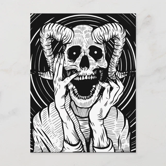 devil face postcard | Zazzle