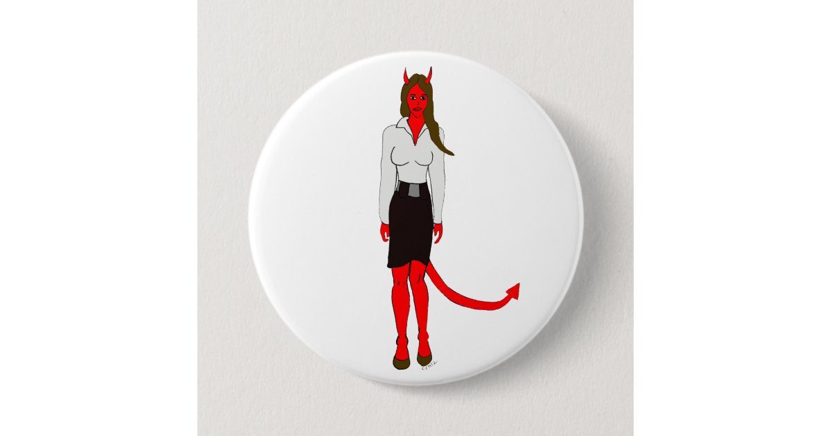 devil girl button | Zazzle