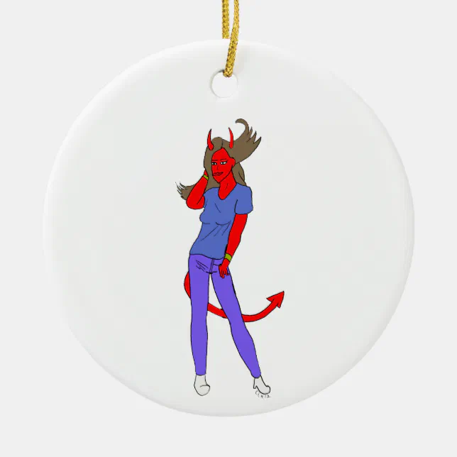 devil girl ceramic ornament | Zazzle