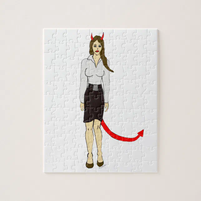 devil girl jigsaw puzzle | Zazzle