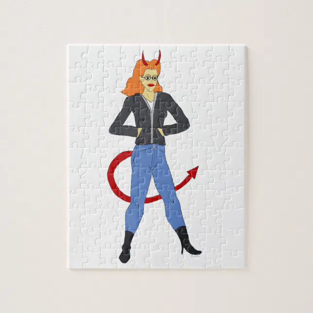devil girl jigsaw puzzle | Zazzle