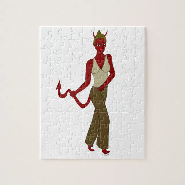 devil girl jigsaw puzzle | Zazzle