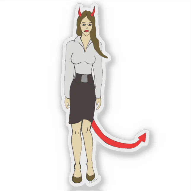 devil girl sticker | Zazzle