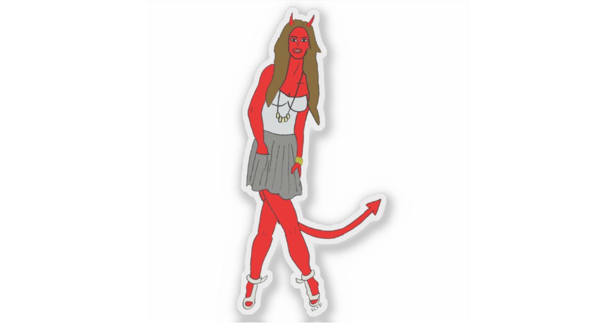 devil girl sticker | Zazzle