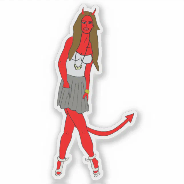 devil girl sticker | Zazzle