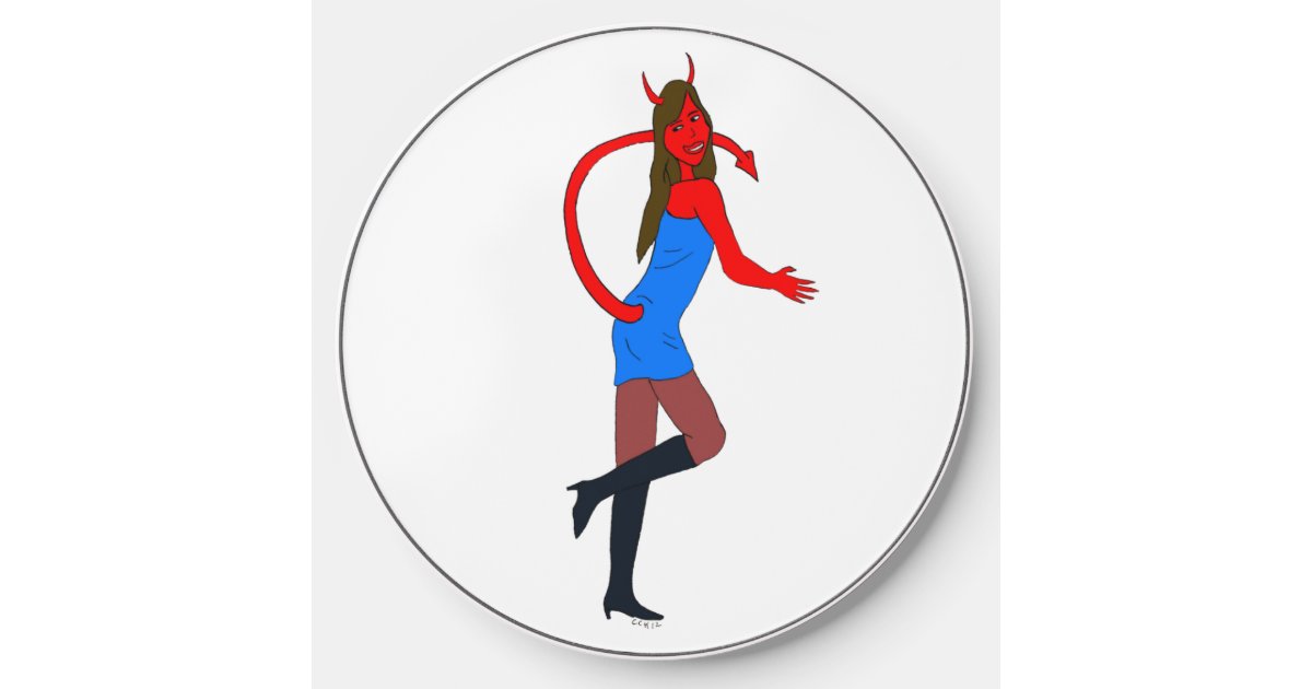 devil girl wireless charger | Zazzle