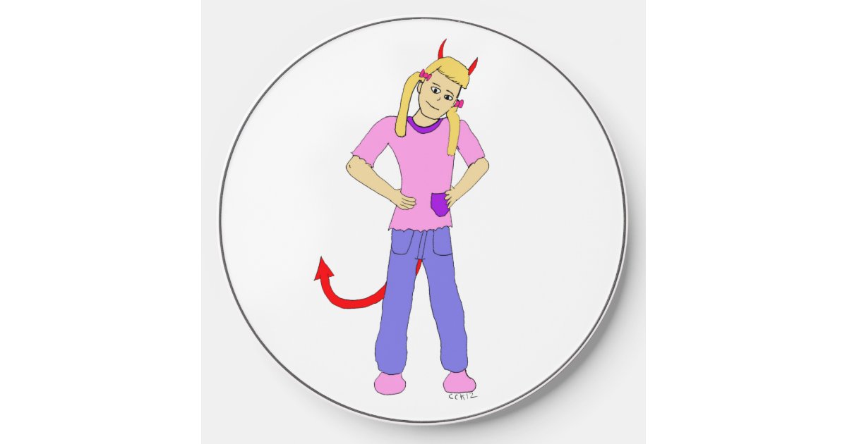 devil girl wireless charger | Zazzle