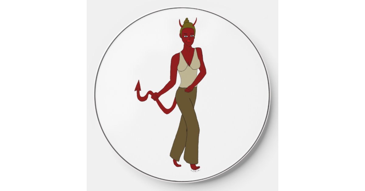 devil girl wireless charger | Zazzle