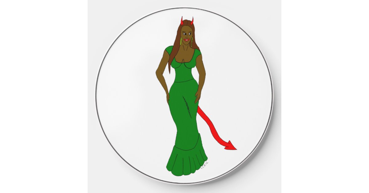 devil girl wireless charger | Zazzle