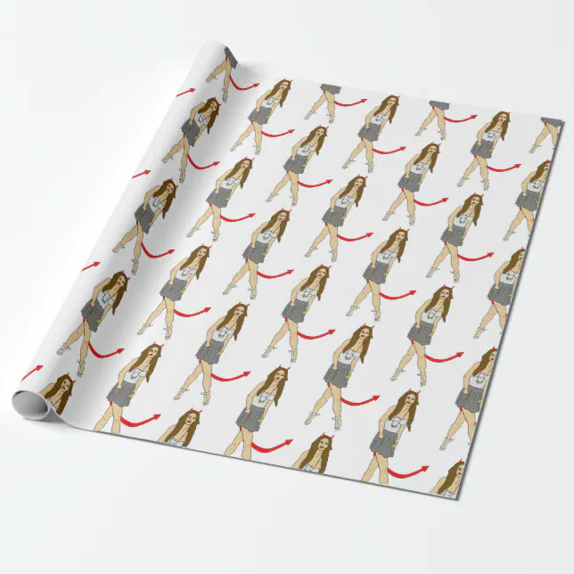 devil girl wrapping paper | Zazzle