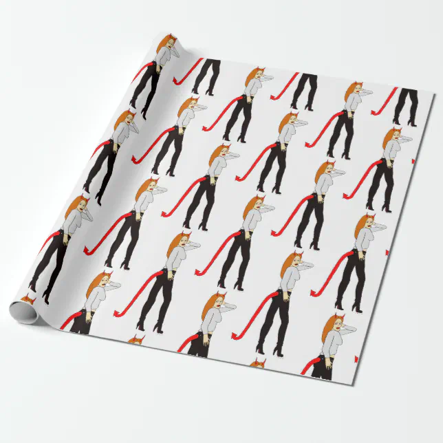 devil girl wrapping paper | Zazzle