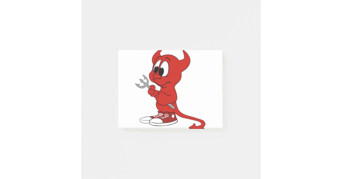 Devil Red Demon Cartoon Satan Evil Hell Heat Post-it Notes | Zazzle