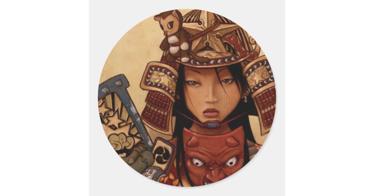 Devil Samurai Girl Sticker | Zazzle