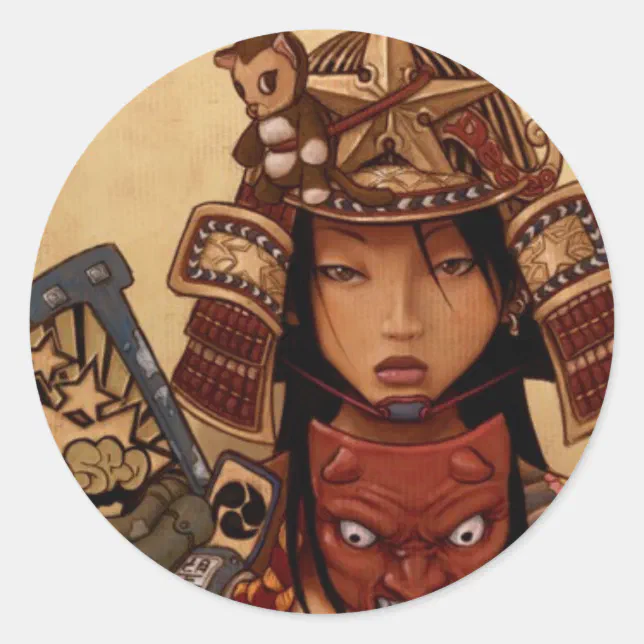 Devil Samurai Girl Sticker | Zazzle