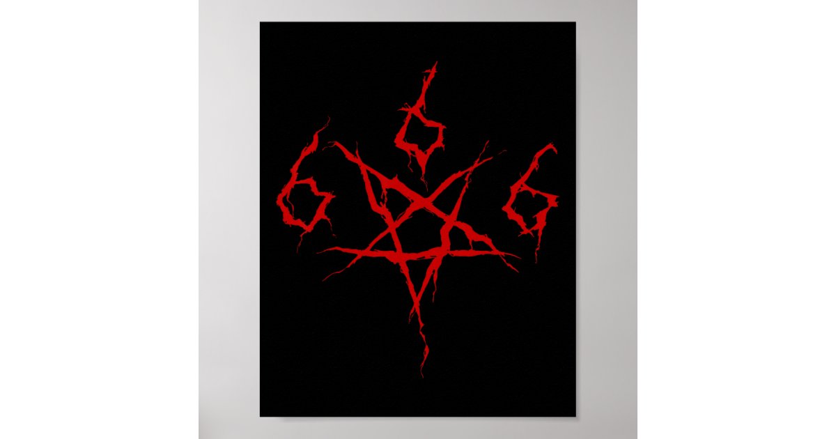 Devil Satan Satanic 666 Pentagram Occult Horror Ha Poster | Zazzle