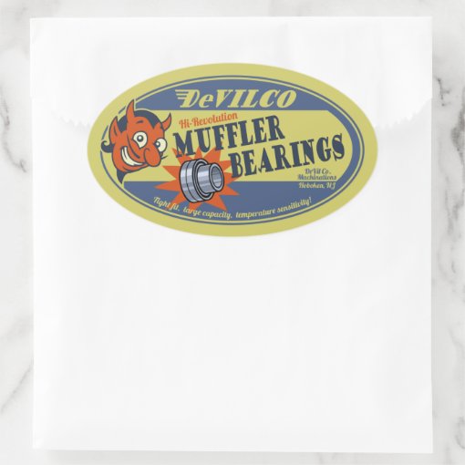 DeVILco Muffler Bearings Oval Sticker | Zazzle