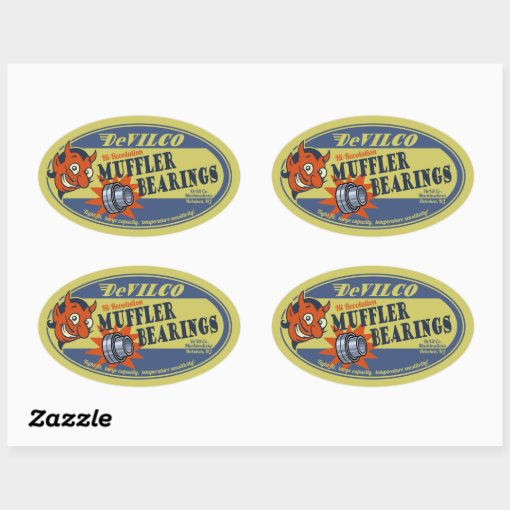DeVILco Muffler Bearings Oval Sticker | Zazzle