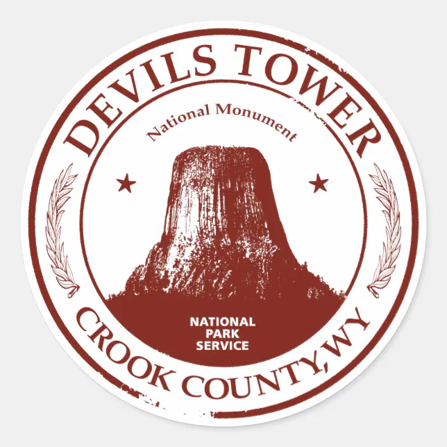 Devils Tower Classic Round Sticker | Zazzle