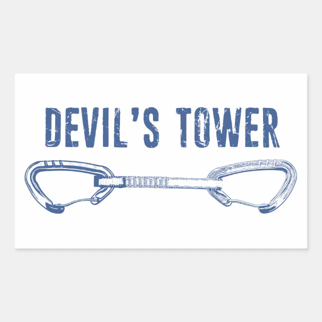 Devil's Tower Climbing Quickdraw Rectangular Sticker | Zazzle