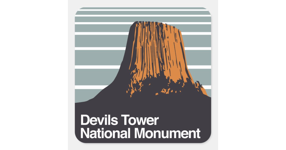 Devils Tower National Monument Square Sticker | Zazzle