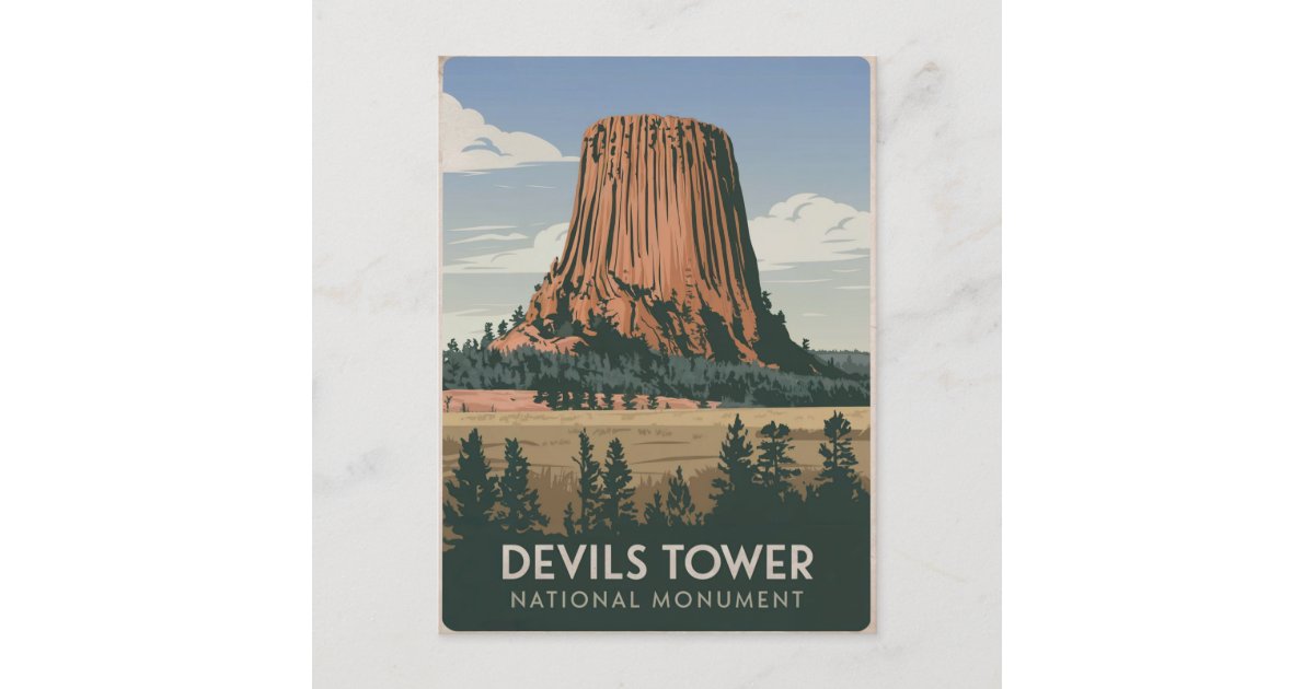 Devils Tower National Park Vintage Postcard | Zazzle