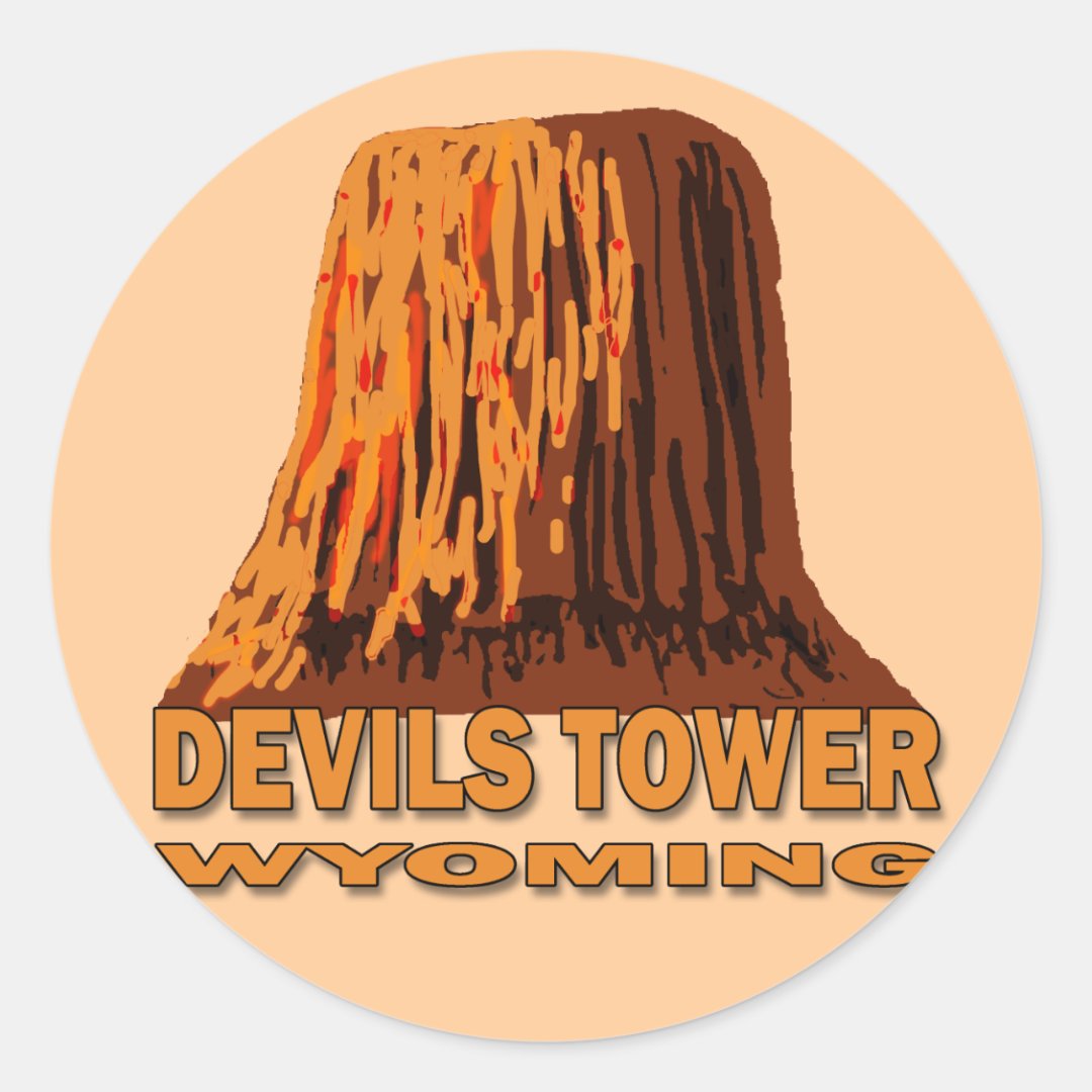 DEVILS TOWER WYOMING CLASSIC ROUND STICKER | Zazzle
