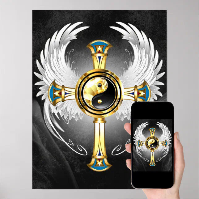 Devine Egyptian Gold Yin Yang Symbol Poster | Zazzle