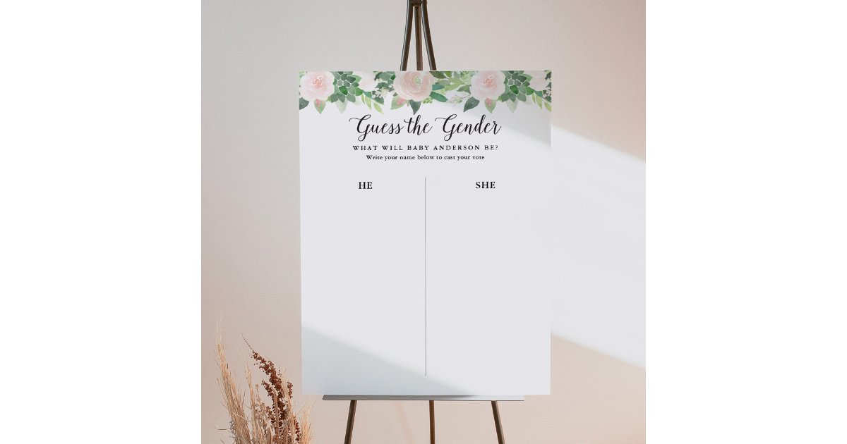 DEVON Guess the Gender Baby Shower Foam Board | Zazzle