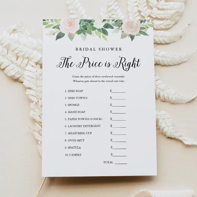 DEVON Guess the Price Bridal Shower Game Invitation | Zazzle