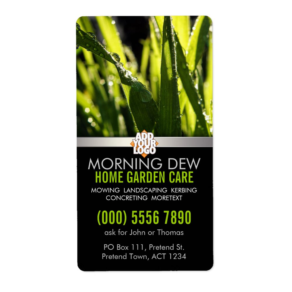 Dew Drops Grass Garden Nature w/ Logo Business Label - Snuggle Hamster ...