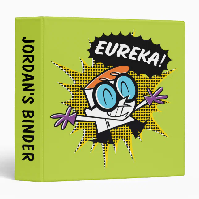 Dexter "Eureka!" Halftone Callout Graphic 3 Ring Binder | Zazzle
