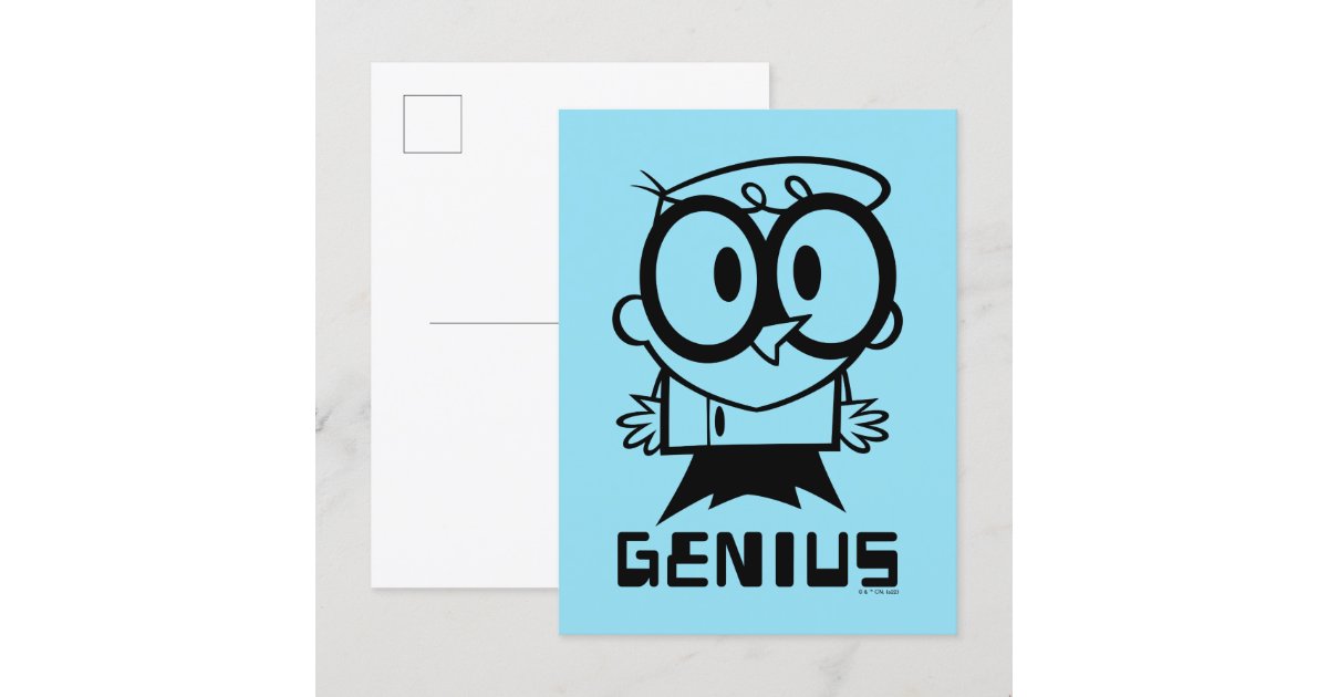 Dexter "Genius" Outline Graphic Postcard | Zazzle