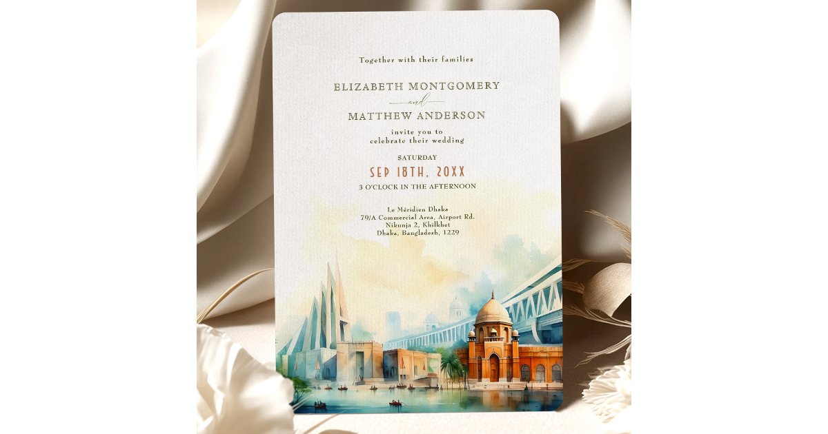 Dhaka City Wedding Invitation Card | Zazzle