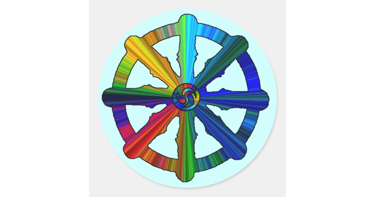 Dharma Wheel Colorful Stickers | Zazzle