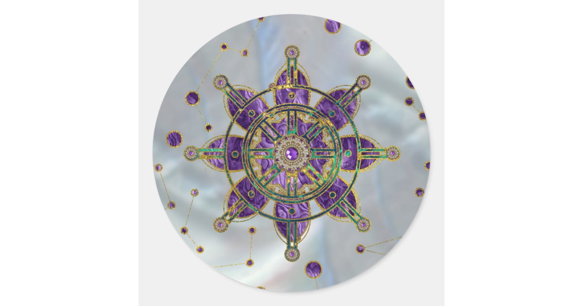 Dharma Wheel - Dharmachakra Classic Round Sticker | Zazzle