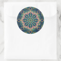 Dharma Wheel - Dharmachakra Gemstone & Gold Classic Round Sticker | Zazzle