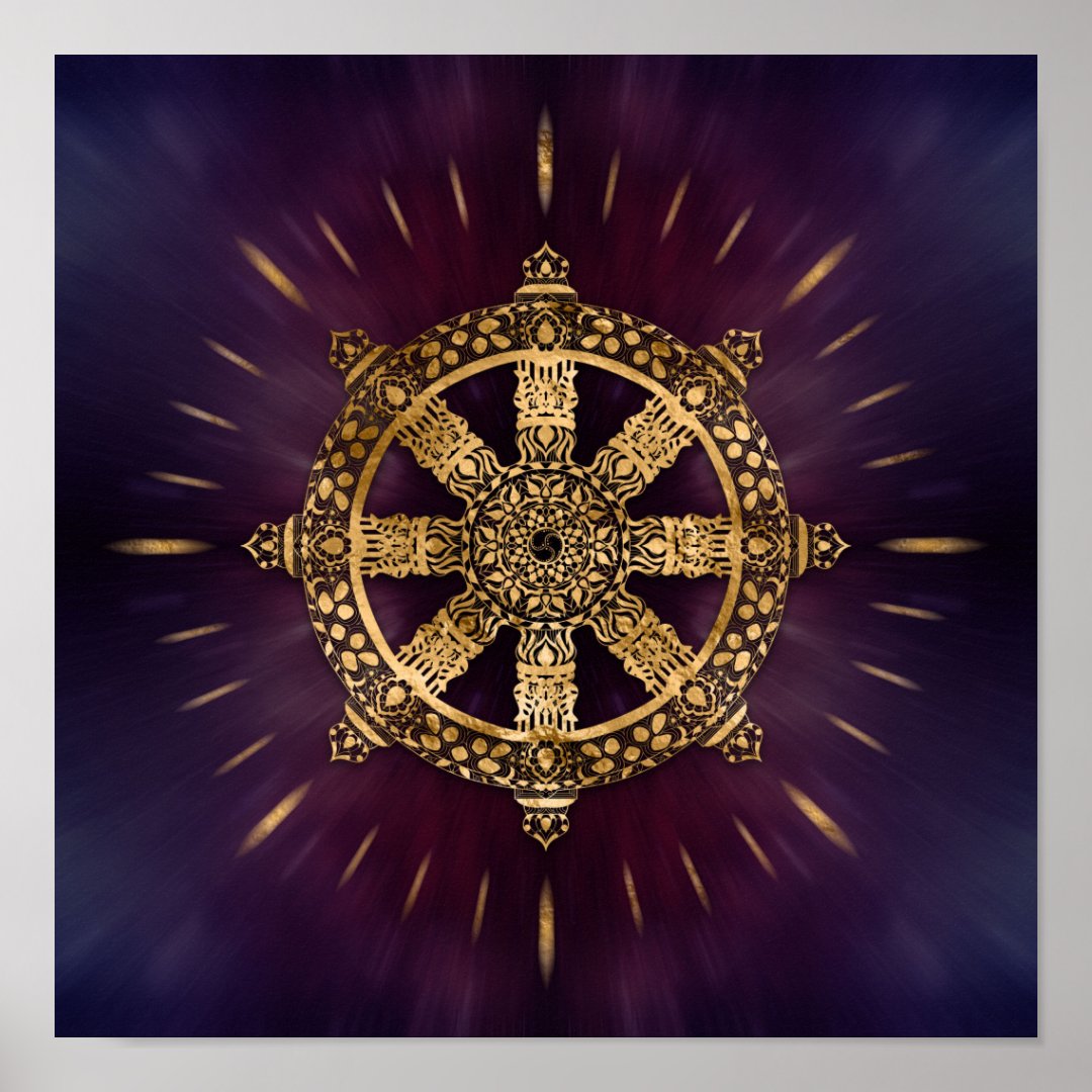 Dharma Wheel - Dharmachakra Poster | Zazzle