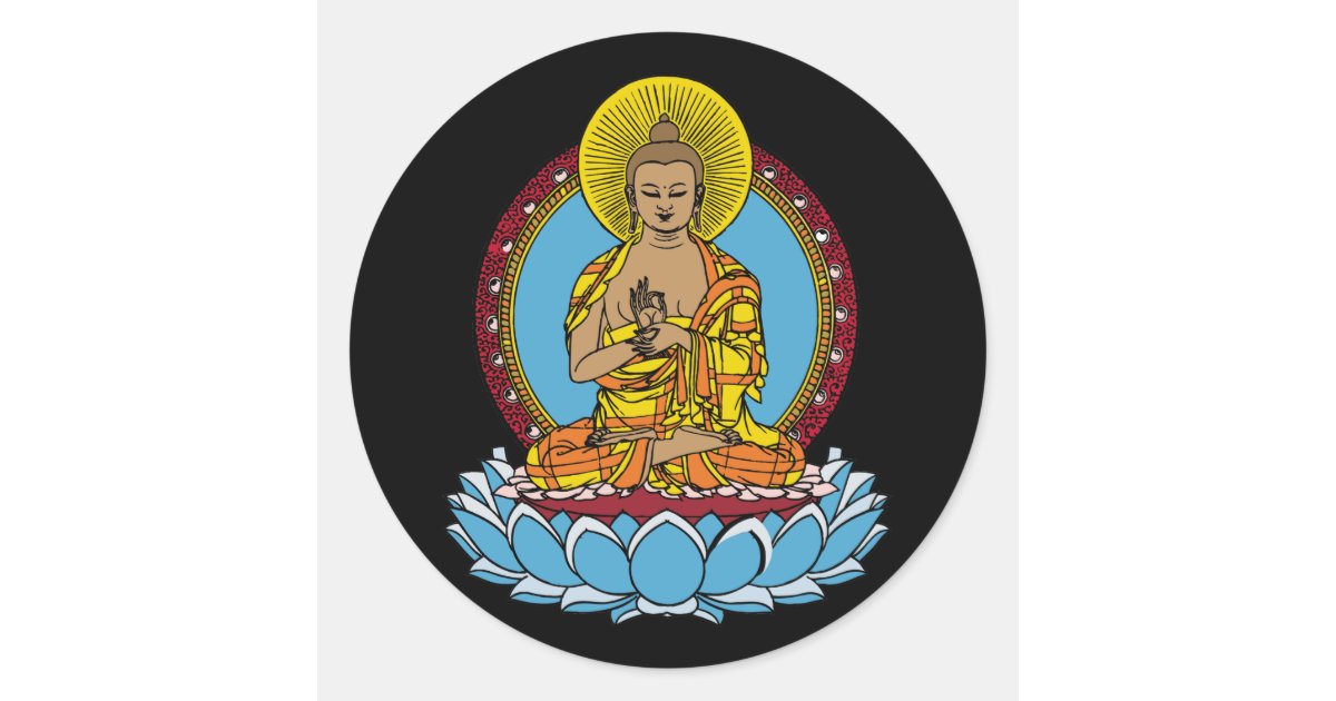 Dharmachakra Buddha Classic Round Sticker | Zazzle
