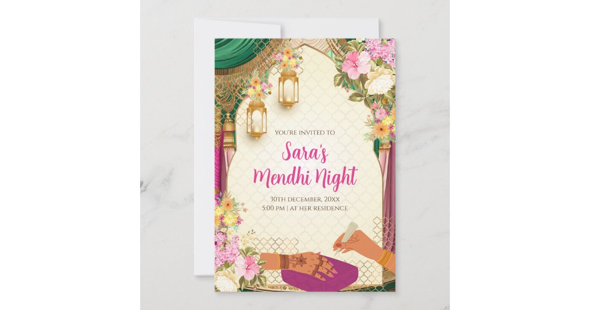 Dholki invite & Mehndi invitations Digital | Zazzle